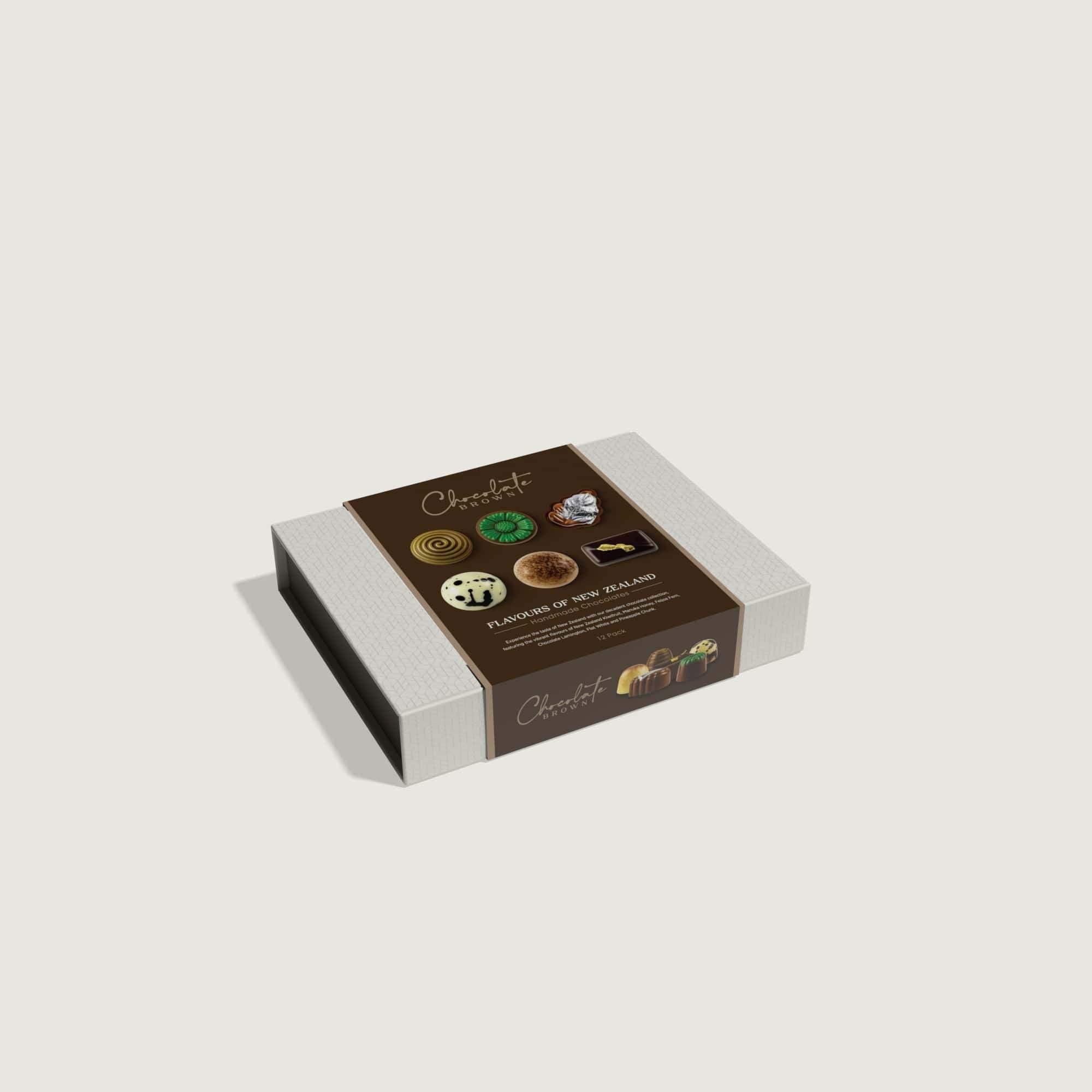 Flavours of New Zealand Boxed Chocolates | 12 Pack – Chocolate Brown